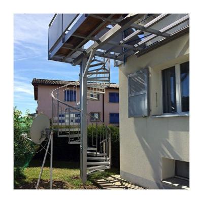 Cina Interior metal stair handrail price per square meter of steel modern wrought iron spiral staircase in vendita