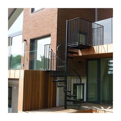 中国 Metal steps wrought iron staircase design steel railing spiral stair 販売のため