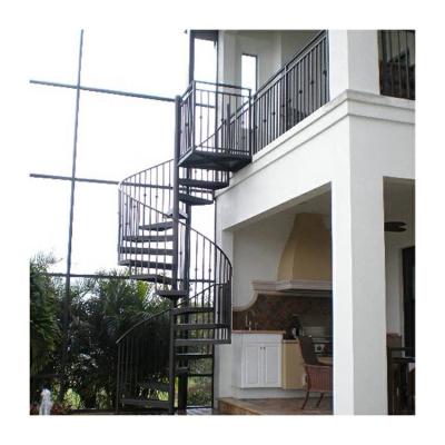中国 Metal tread outdoor wrought iron staircase steel small spiral stairs 販売のため