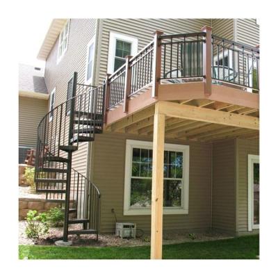 中国 Outdoor metal upright staircase stainless steel posts wrought iron spiral stair stairs 販売のため