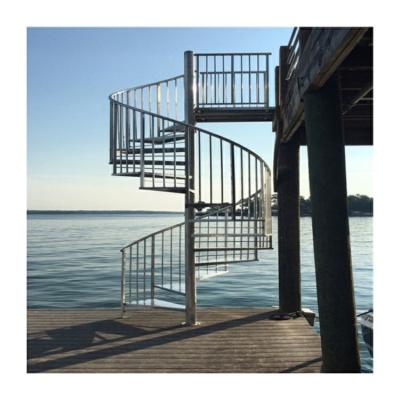 中国 Exterior metal stair wrought iron baluster staircase steel support spiral stairs 販売のため