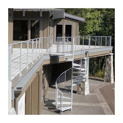 Cina Decorative metal handrails wrought iron series staircase stainless steel glass spiral stair in vendita