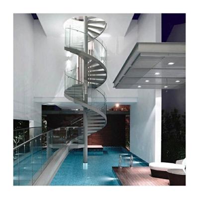 Cina Wrought iron railheads manufacturer metal circular staircase portable indoor steel spiral stairs in vendita