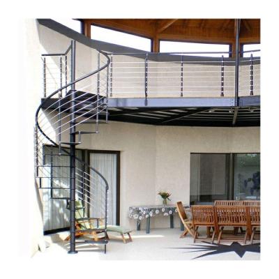 Cina Metal tread industrial steel staircase wrought iron spiral staircast in vendita