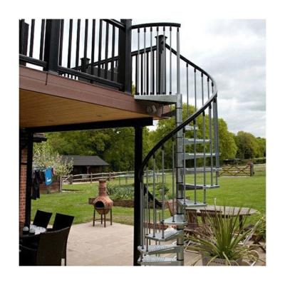 Cina Outdoor iron stair price metal stair material staircase modern steel spiral stairs in vendita