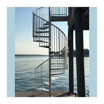 Cina Decorative metal stair handrail stainless steel house steel staircase used outdoor iron treads spiral stairs in vendita