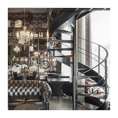 Cina Metal indoor stairs balcony steel grill designs black wrought iron spiral staircase in vendita