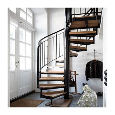 Cina Used steel beams wood spiral stairs modern spiral staircase white in vendita