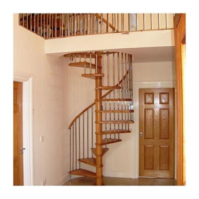 Cina Antique style durable black wood tread stairs fashionable spiral staircase in vendita