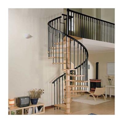 Cina China manufacturer telescopic spiral stairs used indoor wood treads spiral staircase in vendita