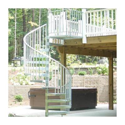 Cina Metal plant stand wrought iron stair parts steel glass spiral staircase in vendita
