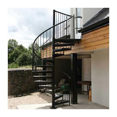 Cina Wrought iron railing parts modern metal staircase carbon steel spiral stair in vendita