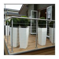 China Bermuda style galvanized rod fence ground level deck with railing for sale