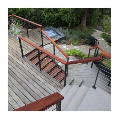 Cina Vevor handrails for outdoor steps wrought iron handrail porch deck railing cable wire staircase 7 foot wire fencing in vendita
