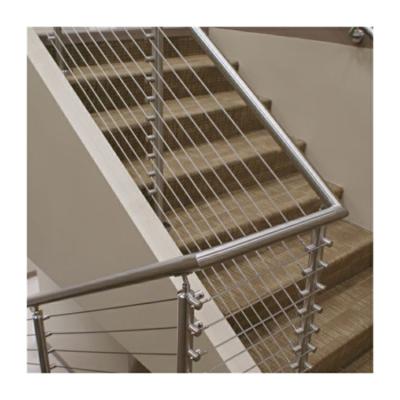 Cina Staircase black stainless cable railing 2x2 wire fence in vendita