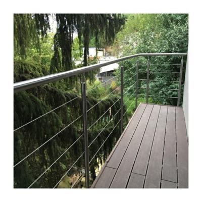 China Balcony guards commercial cable railing systems three rail fence with wire for sale