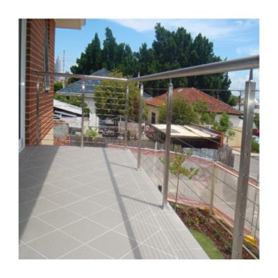 China Balcony guards commercial cable railing systems three rail fence with wire for sale