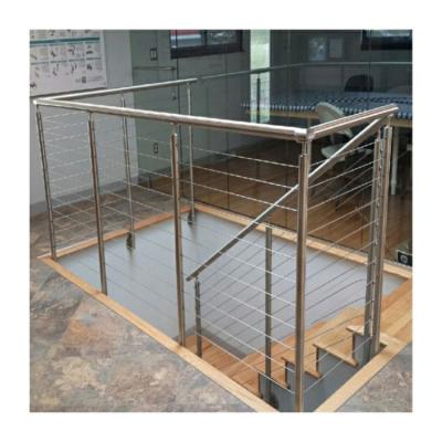 Cina Patio glass balustrade wire railing staircase ranch rail fence with wire in vendita