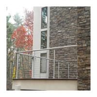 China Balcony wire balustrade wire rope deck railing split rail with wire fence for sale