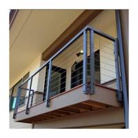 China Balcony wire balustrade wire rope deck railing split rail with wire fence for sale