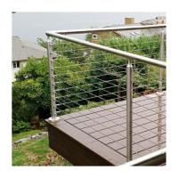 China Balcony wire balustrade wire rope deck railing split rail with wire fence for sale