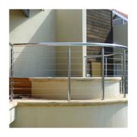 China Installing balcony railing tension wire deck railing cedar hog wire fence for sale