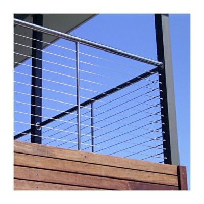 中国 Curved balcony railing stainless wire railing system putting up barbed wire fence 販売のため