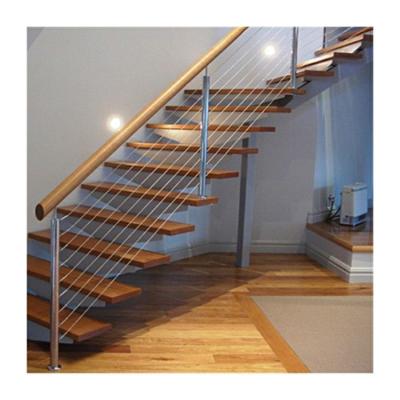 China Staircase steel cable fence diy timber and wire fence en venta