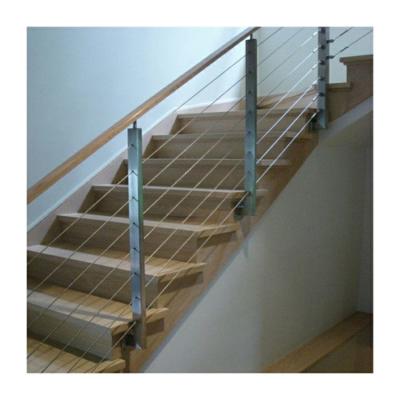 Cina Staircase steel cable fence diy timber and wire fence in vendita