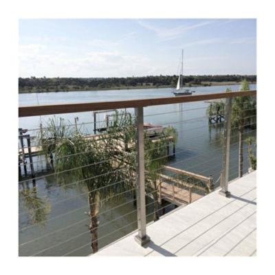 Cina Rooftop rail cable railing steel posts 5ft wire fence in vendita