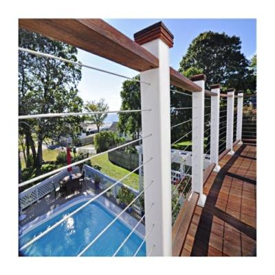 Cina Roof safety rail aluminum cable railing system 3 rail fence with wire in vendita