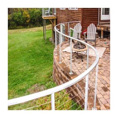 Cina Porch step railing metal cable deck railing build wire garden fence in vendita