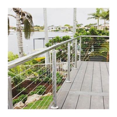 中国 Veranda porch railings steel cable deck railing systems wire fence sections 販売のため