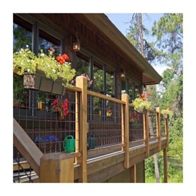 Cina Pvc deck railing black cable railing hog wire deck fence in vendita