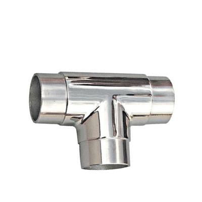 Cina Railing Handrail T Connector 3-Way 316 Stainless Steel Balustrade Handrail Pipe Connector in vendita
