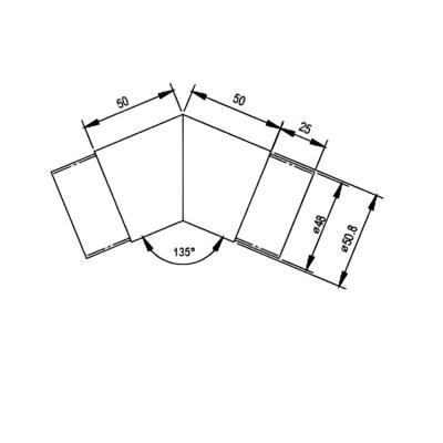 Cina 135 Degree Railing Handrail Connector Stainless Steel Balustrade Angle Elbow Connector in vendita