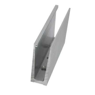 Cina Foshan Balcony Aluminum U Channel Glass Railing Base Profile With Fittings Factory in vendita
