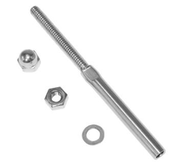 中国 Post Cable End Fitting Assemblies Stainless Steel Cable Railing End Fitting Terminal Swage Threaded Stud Cable Deck Railing 販売のため