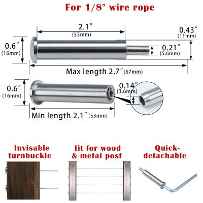 中国 Cable Railing Kit 316 Stainless Steel Swage Threaded Stud Tension End Fitting Terminal Flat 販売のため