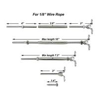 China 18 Cable Stair Railing Components Hardware Strong Wire Tensioner Fitting for sale