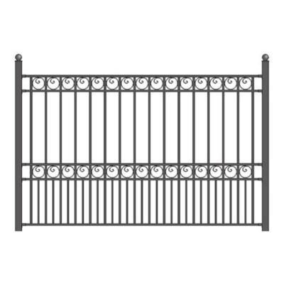 Cina New Design Cheap Wrought Iron Fence Panel Steel Metal Picket Ornamental Fence in vendita