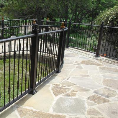 China Black Villa Wrought Iron Fence Courtyard Galvanized Wrought Garden Fence for sale