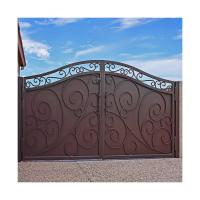 China Hand Made Sliding Wrought Iron Gate Design With Galvanized Sheet for sale
