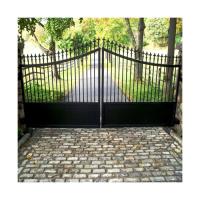 China Hand Made Sliding Wrought Iron Gate Design With Galvanized Sheet for sale