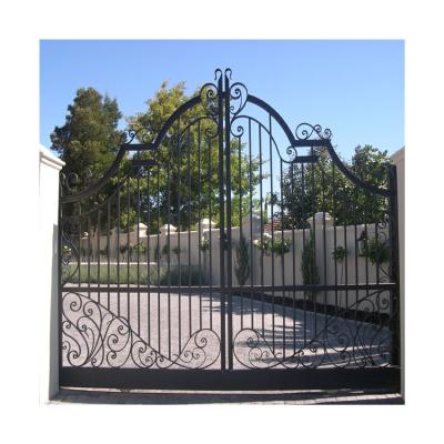Cina Popular Main Gate Design Decorative Steel Sliding Gate  Wrought Iron  Galvanized Steel Electric Single Double Swing Gate in vendita