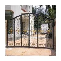 China Beautiful Auto Electric Wrought Iron Gate Design Decor Front Door Security Gate for sale