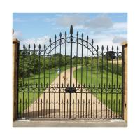 China Beautiful Auto Electric Wrought Iron Gate Design Decor Front Door Security Gate for sale