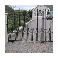 China Beautiful Auto Electric Wrought Iron Gate Design Decor Front Door Security Gate for sale