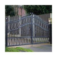 China Beautiful Auto Electric Wrought Iron Gate Design Decor Front Door Security Gate for sale