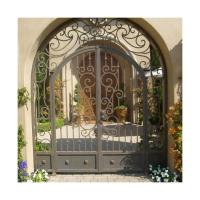 China Beautiful Auto Electric Wrought Iron Gate Design Decor Front Door Security Gate for sale